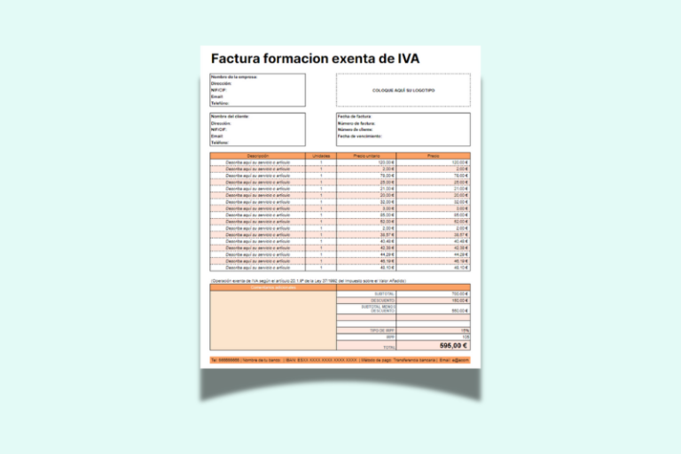 Formación exenta de IVA: cómo se debe facturar - STEL Order